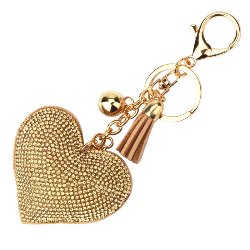 Fancy Women Crystal Rhinestone Pendant Heart Shape Key Ring Chain ...